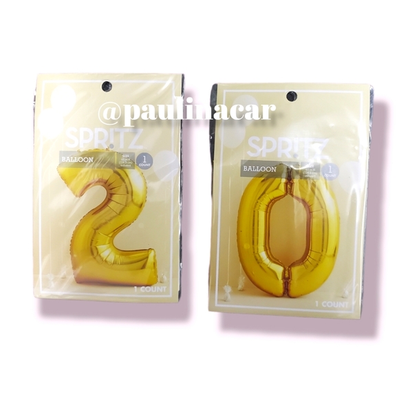 Spritz | Party Supplies | Giant Mylar Balloons Number 2 And Gold Spritz ...